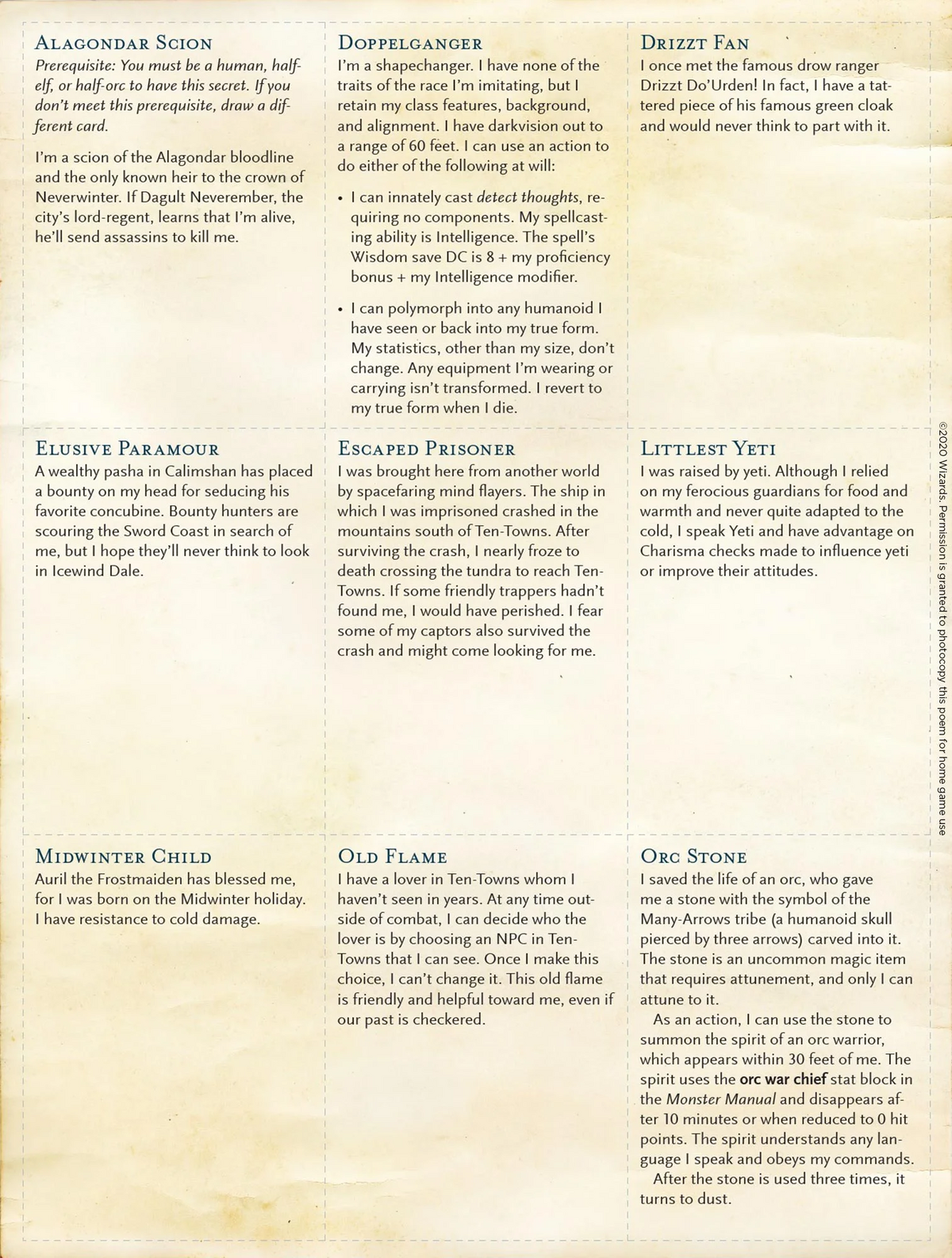 Icewind Dale Rime of the Frostmaiden/Character Secrets - 龙与地下城TRPG - 灰机 ...
